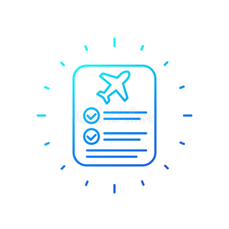 Travel Insurance Vector Line Icon on White Stock Vector - Illustration ...