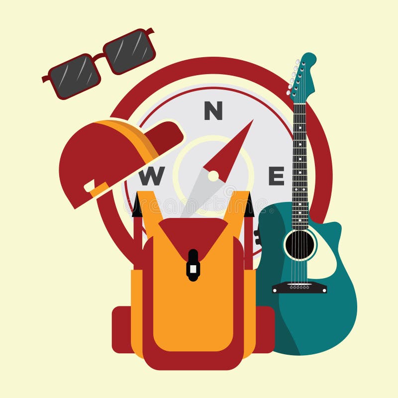 Travel Items. Vector Illustration Decorative Design Stock Vector ...
