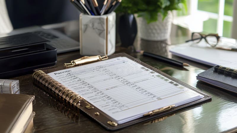 Travel Itinerary Planner on Desk Home Office Document Preparation ...