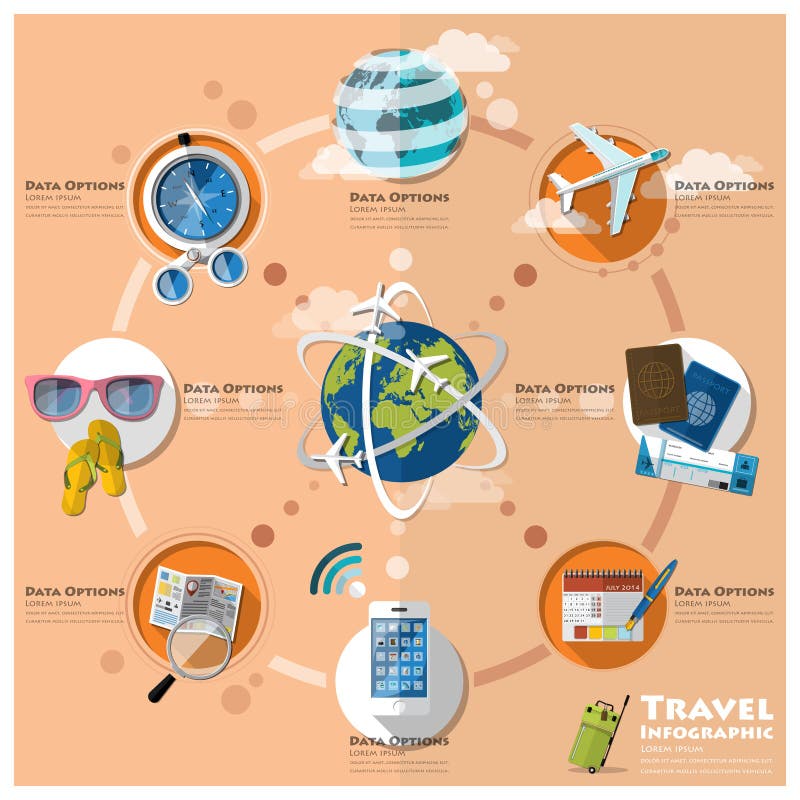 Travel Infographic Template. Stock Vector - Illustration of flipflop ...