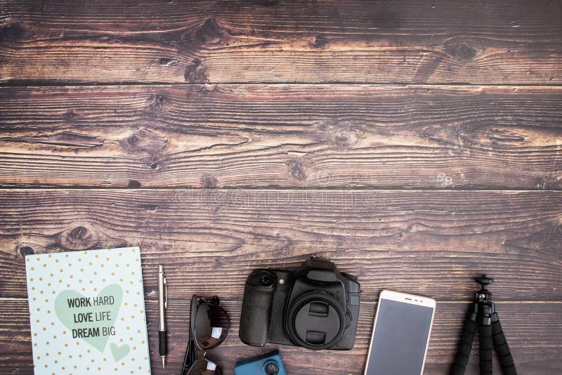 Travel Kit on the Bottom of the Table Stock Image - Image of travel ...