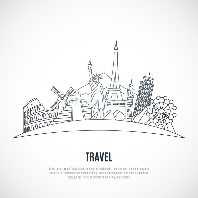 Travel line icon. stock vector. Illustration of building - 384024951