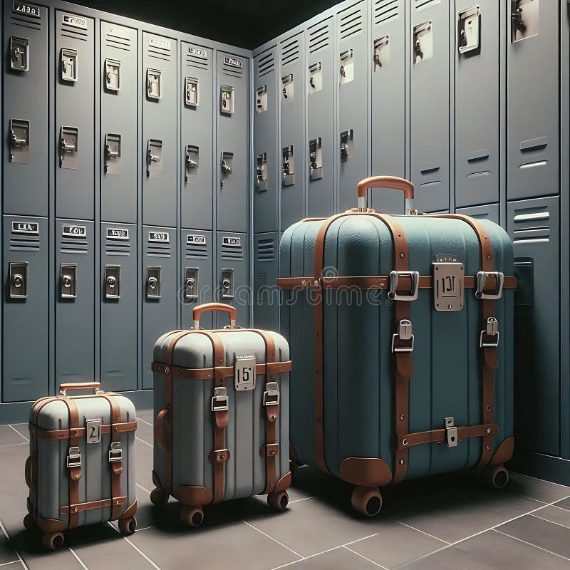 Travel Locker in a Floor Room Stock Image - Image of room, essentials ...