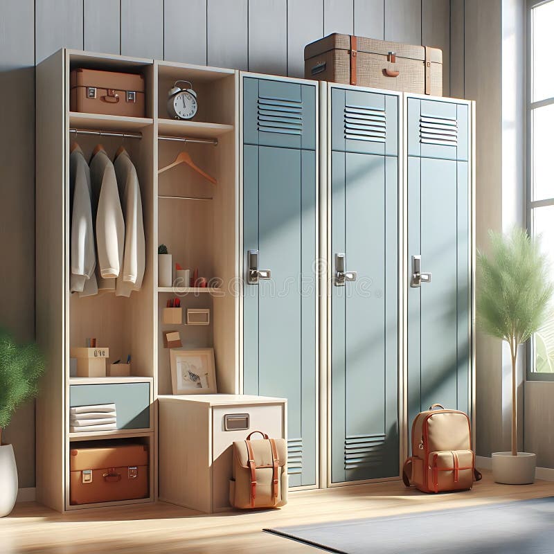 Travel Locker in a Floor Room Stock Image - Image of safe, locker ...