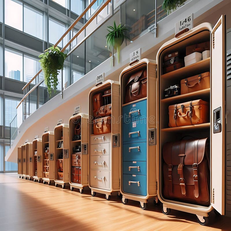 Travel Locker in a Floor Room Stock Photo - Image of valuables, hotel ...