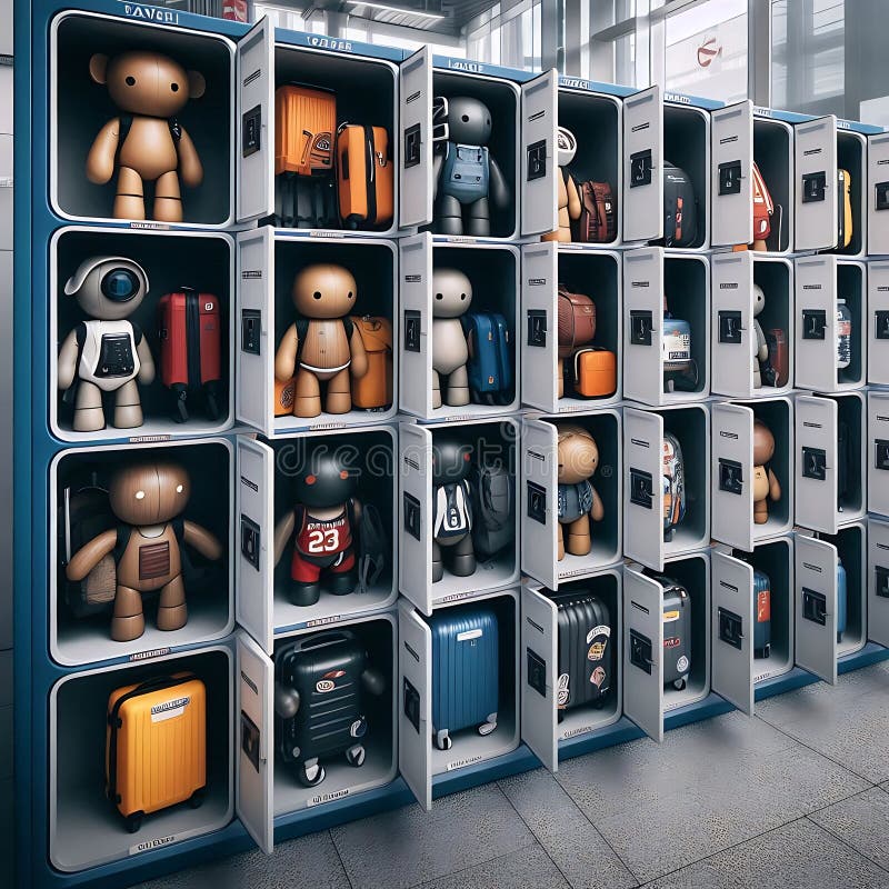 Travel Locker in a Floor Room Stock Image - Image of storage, secure ...