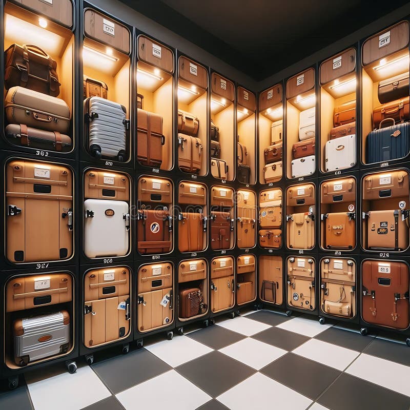 Travel Locker in a Floor Room Stock Image - Image of guests, safe ...