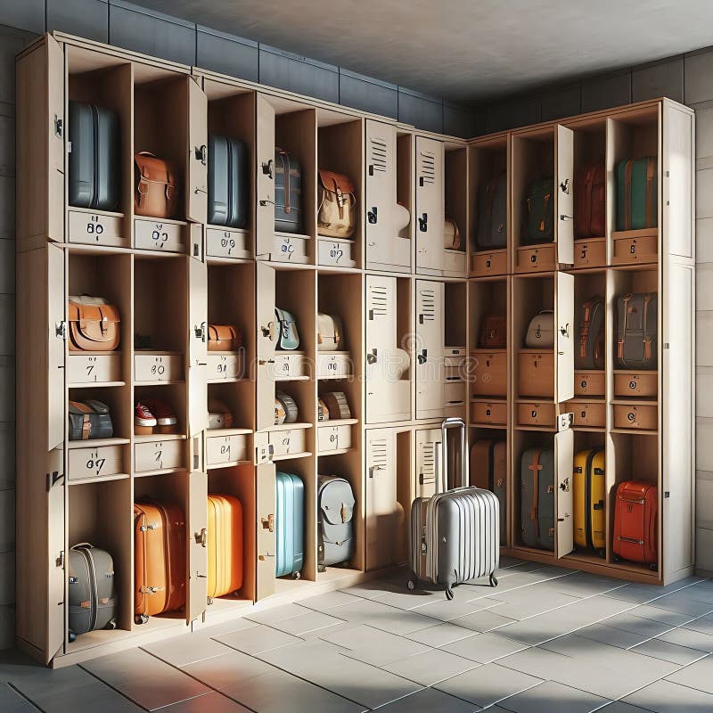 Travel Locker in a Floor Room Stock Image - Image of room, travel ...