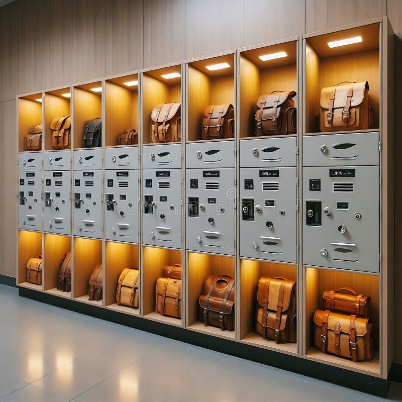 Travel Locker in a Floor Room Stock Image - Image of room, locker ...
