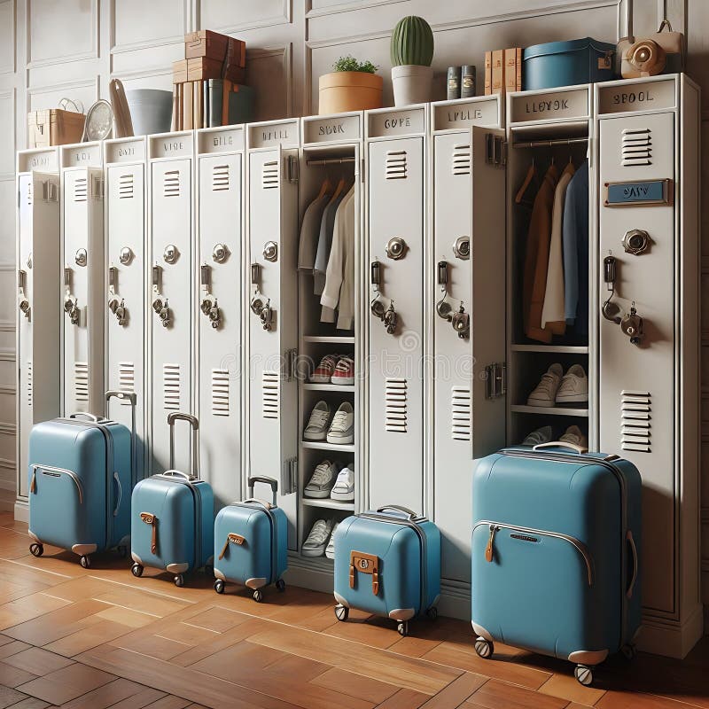 Travel Locker in a Floor Room Stock Image - Image of locker, guests ...