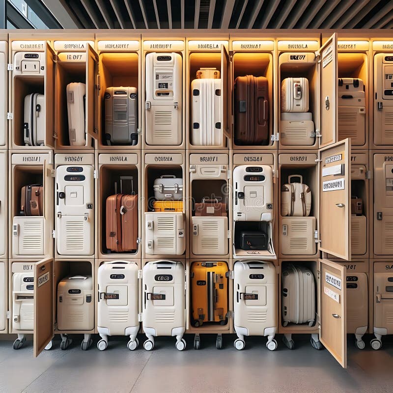 Travel Locker in a Floor Room Stock Photo - Image of facility, safe ...