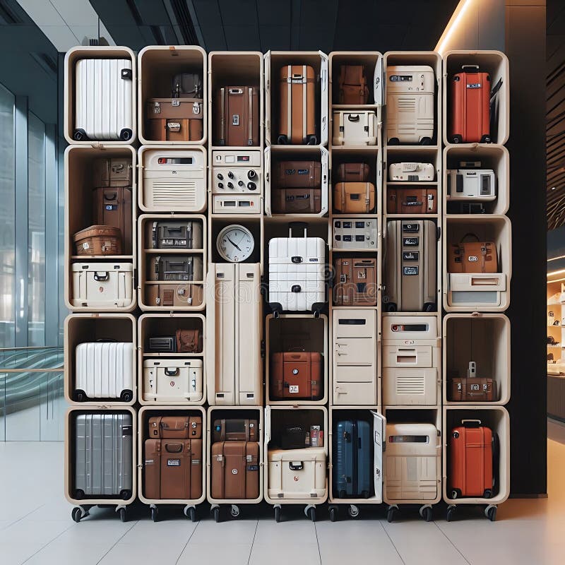 Travel Locker in a Floor Room Stock Photo - Image of facility, safe ...