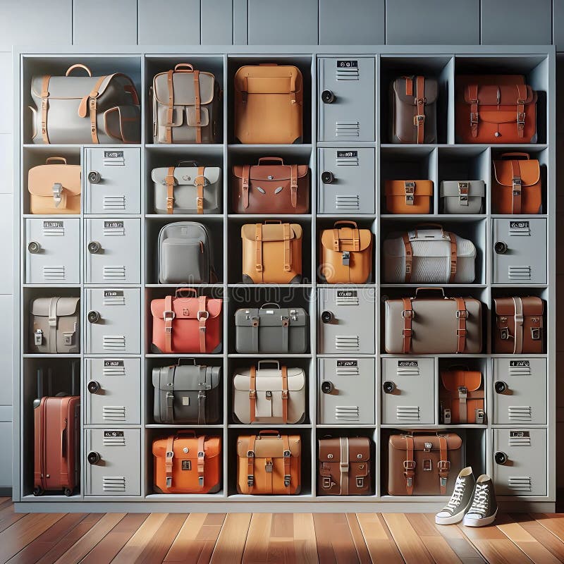 Travel Locker in a Floor Room Stock Image - Image of guest, travel ...