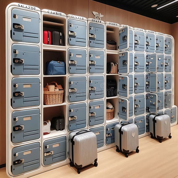Travel Locker in a Floor Room Stock Photo - Image of items, security ...