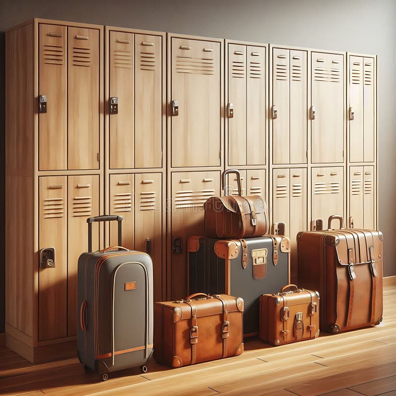 Travel Locker in a Floor Room Stock Photo - Image of items, safety ...