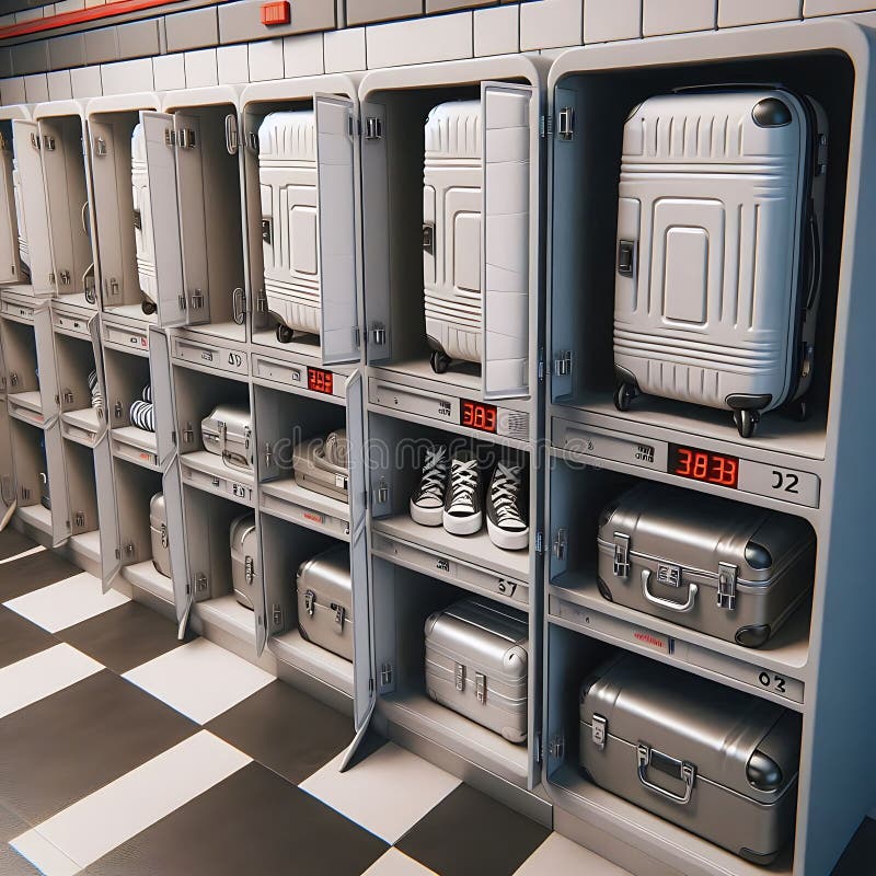 Travel Locker in a Floor Room Stock Image - Image of personal ...