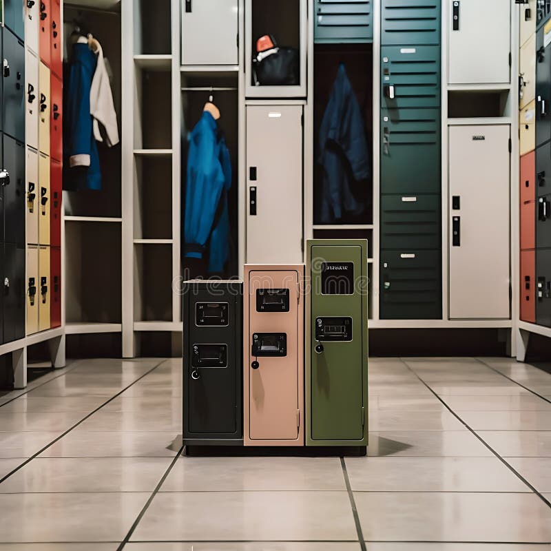 Travel Locker in a Floor Room Stock Image - Image of security ...