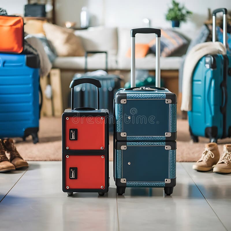 Travel Locker in a Floor Room Stock Image - Image of luggage ...