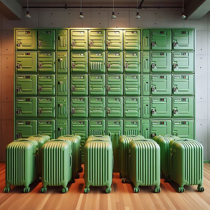 Travel Locker in a Floor Room Stock Photo - Image of facility ...
