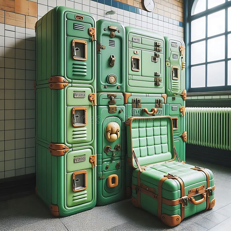 Travel Locker in a Floor Room Stock Image - Image of storage, safety ...