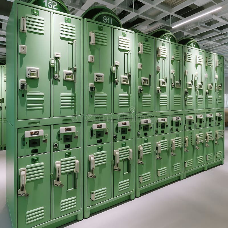 Travel Locker in a Floor Room Stock Image - Image of locker, guest ...
