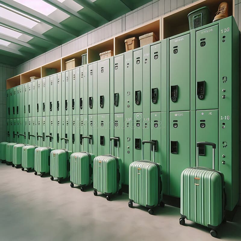 Travel Locker in a Floor Room Stock Image - Image of floor, room: 344809499