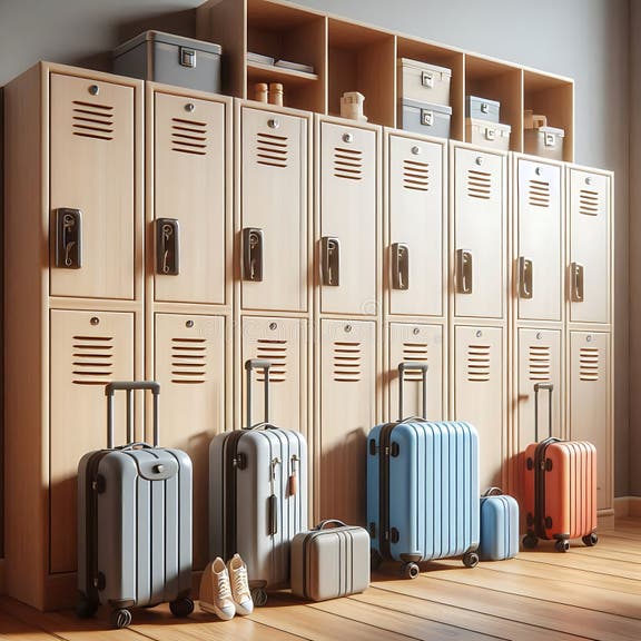 Travel Locker in a Floor Room Stock Image - Image of storage, facility ...