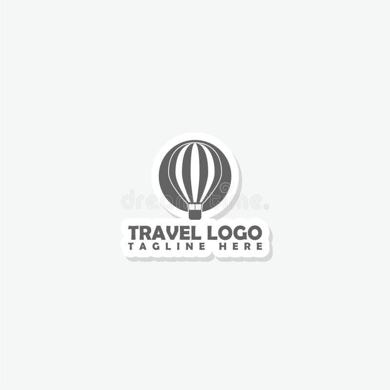 Travel Logo Air Balloon Template Sticker Icon Stock Vector ...