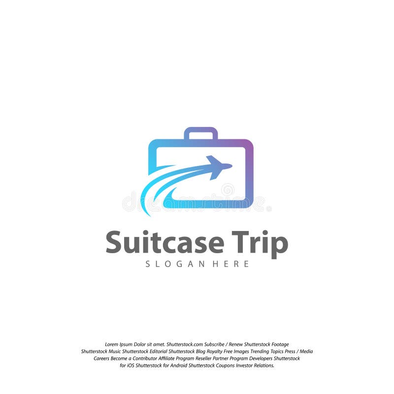 Travel Logo with Suitcase and Airplane. Travel Logo Design Vector ...