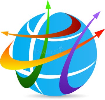 Arrows Around World Globe Stock Illustrations – 627 Arrows Around World ...