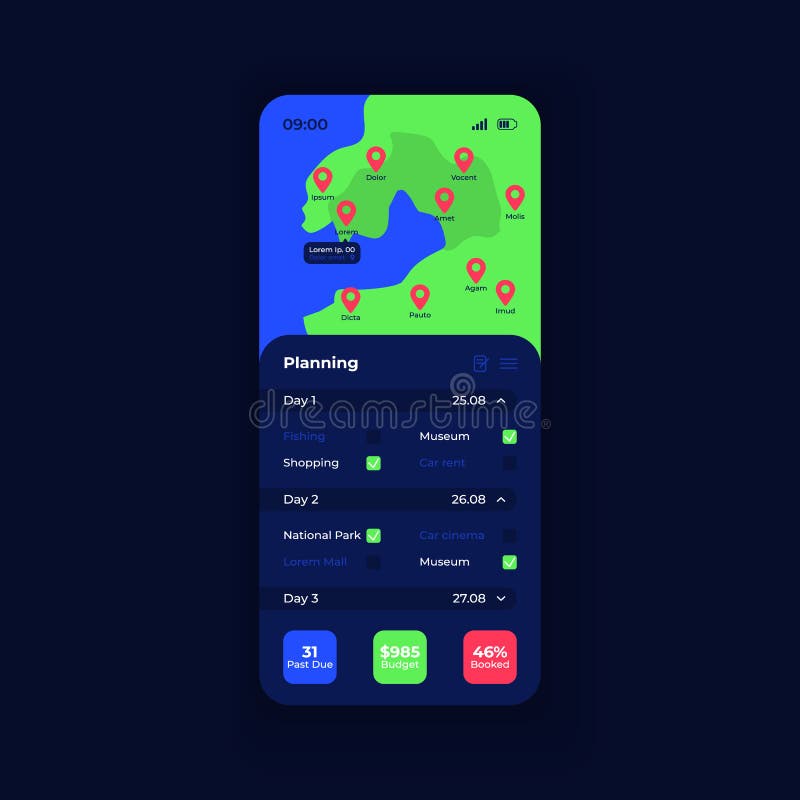 Spa Management App Smartphone Interface Vector Template Stock Vector - Illustration of ...