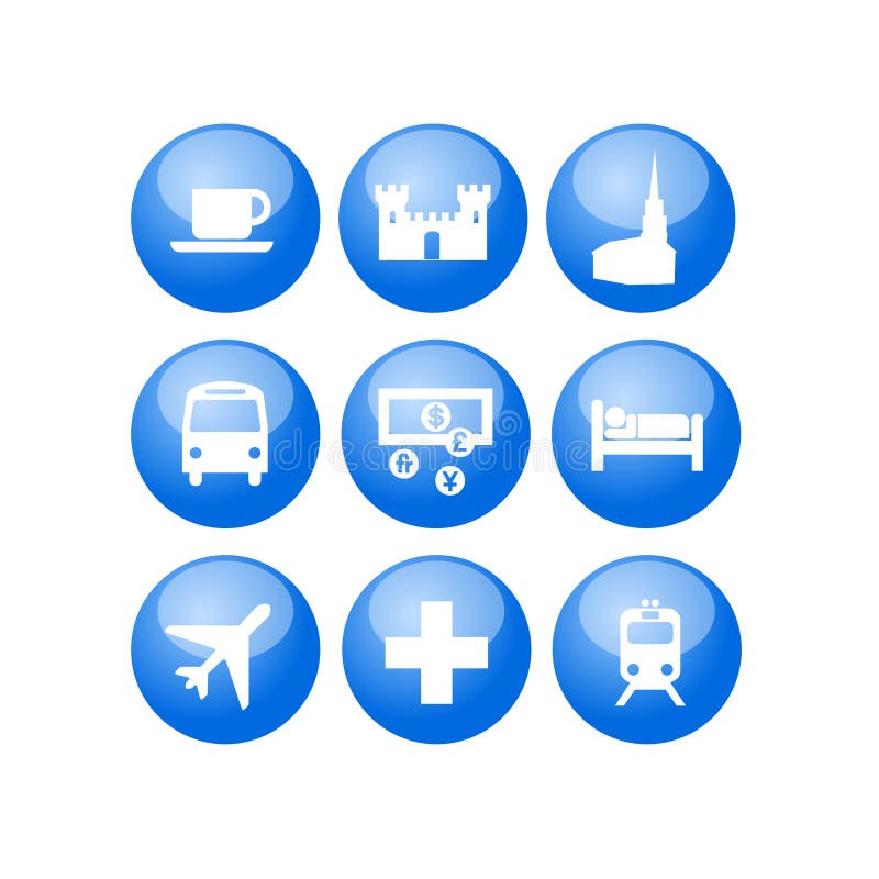 Travel Map Guide Utility Icons Stock Vector - Illustration of agency ...