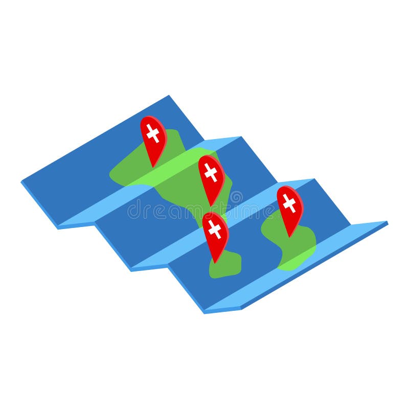 Travel Map Icon Isometric Vector. Vacation Trip Stock Vector ...