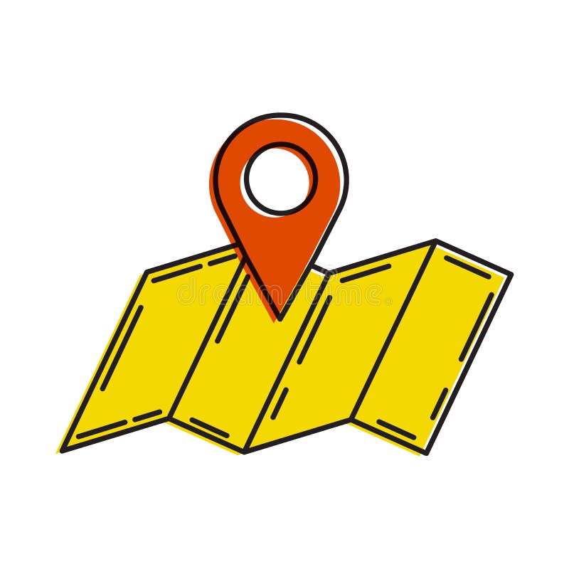 Travel Map Icon with Red Pin. Vector Illustration. Stock Vector ...