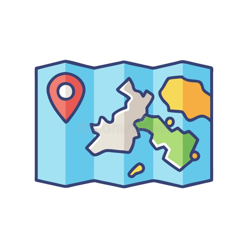 Travel Map Icon for Route Exploration Stock Vector - Illustration of ...