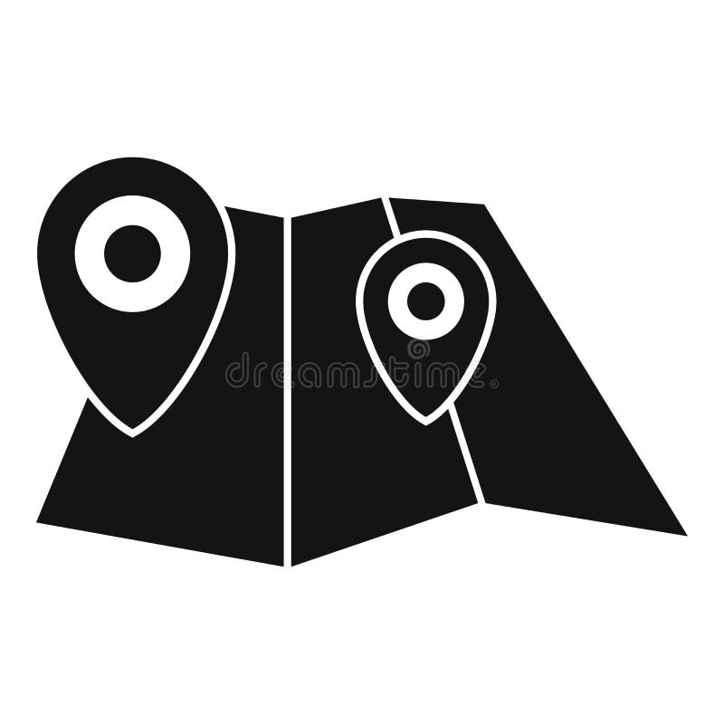 Travel Map Icon, Simple Style Stock Vector - Illustration of point ...