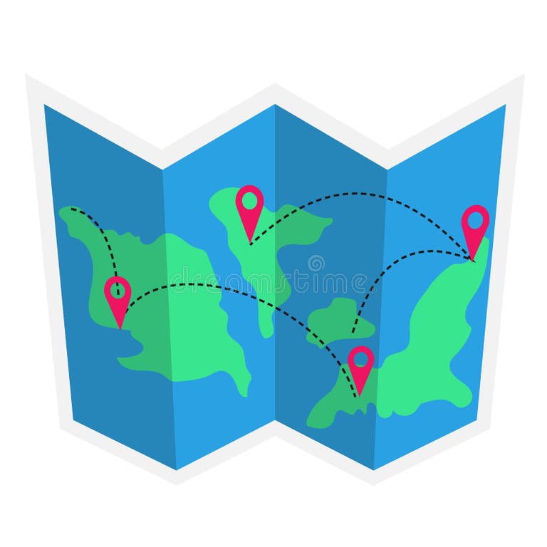 Travel Map Illustration stock vector. Illustration of decorative ...