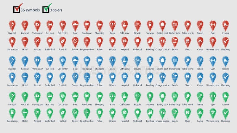 Travel Map Pointers. Vector Illustration Stock Vector - Illustration of ...