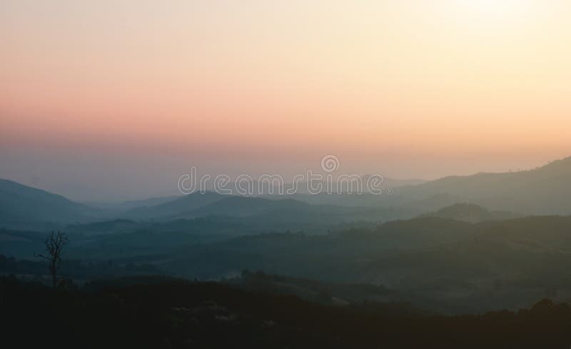 Travel Mountain View and Morning Sun Stock Image - Image of view ...
