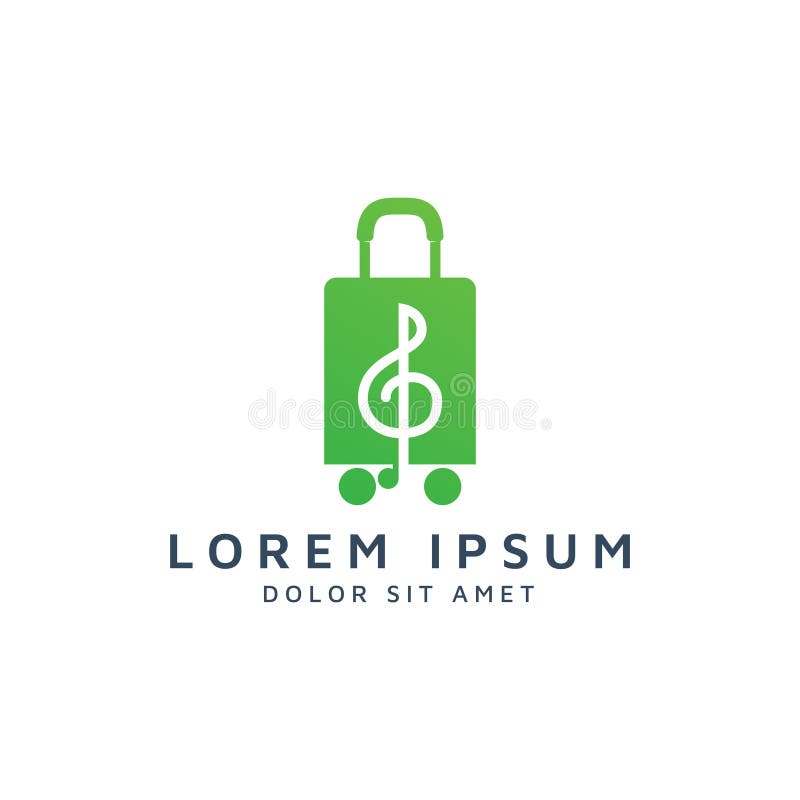 Travel and Music Negative Space Logo Design Stock Vector - Illustration ...