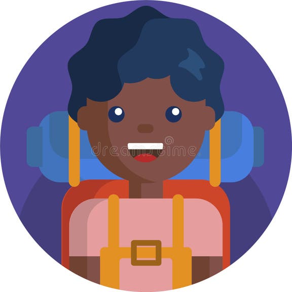 Illustrated backpacker stock vector. Illustration of travel - 175377363