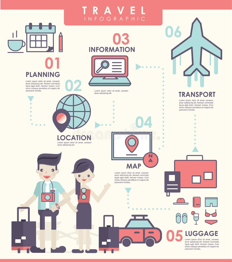 Travel Infographic Vector Design Stock Vector - Illustration of baggage ...