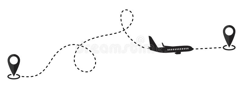 Travel Plane Start Point and Destination Points Stock Vector ...