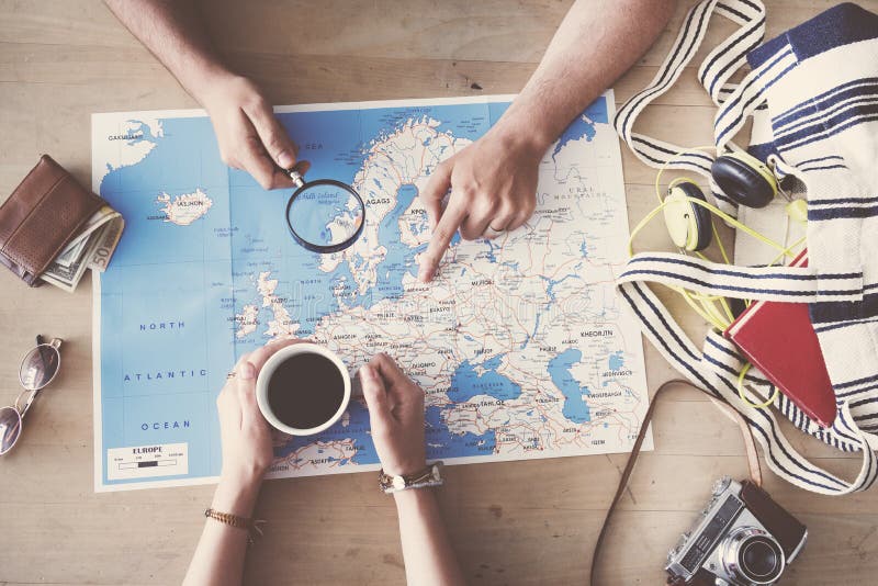 Travel Planning Concept on Map Stock Image - Image of preparation ...