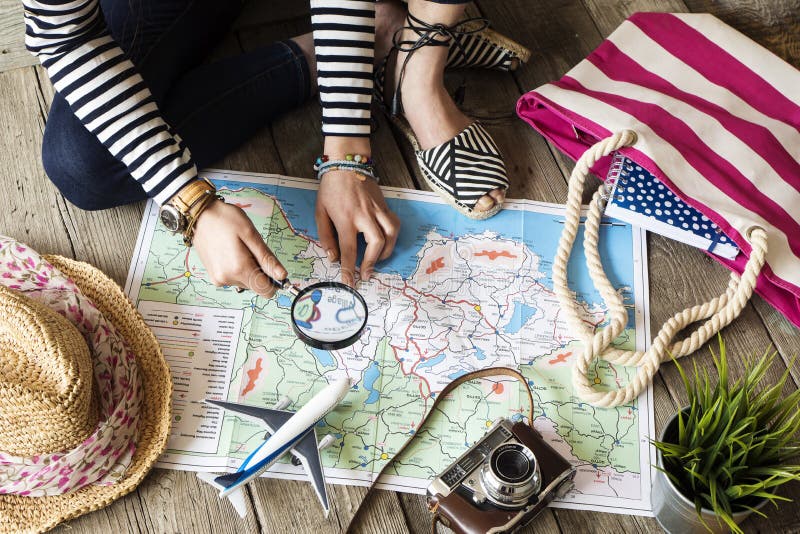 Travel Planning Concept on Map Stock Image - Image of summer, journey ...