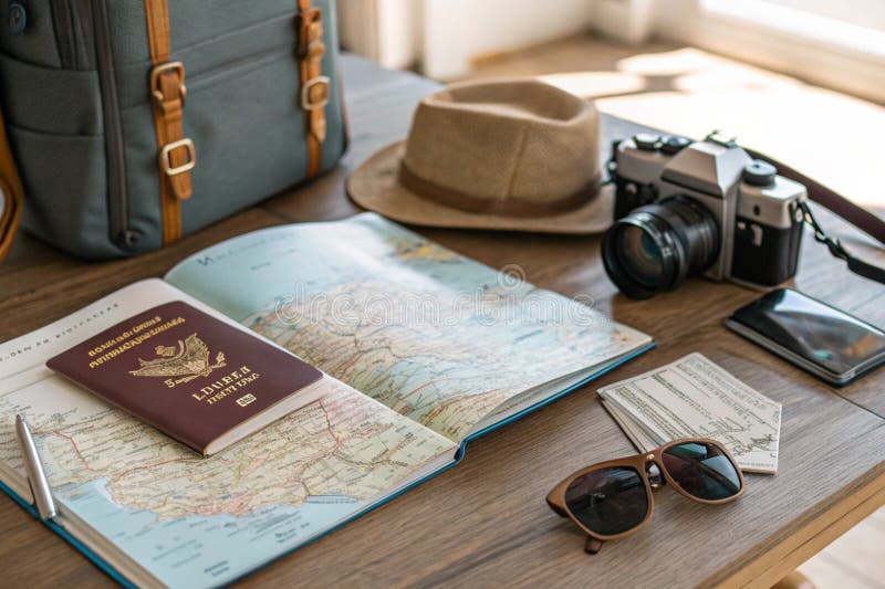 Travel Planning and Preparation Stock Illustration - Illustration of ...