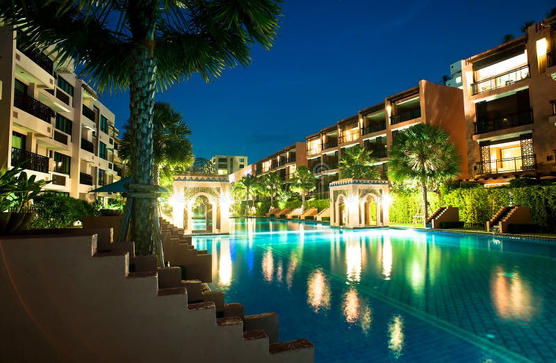 Travel pool resort stock image. Image of recliner, concept - 32897775