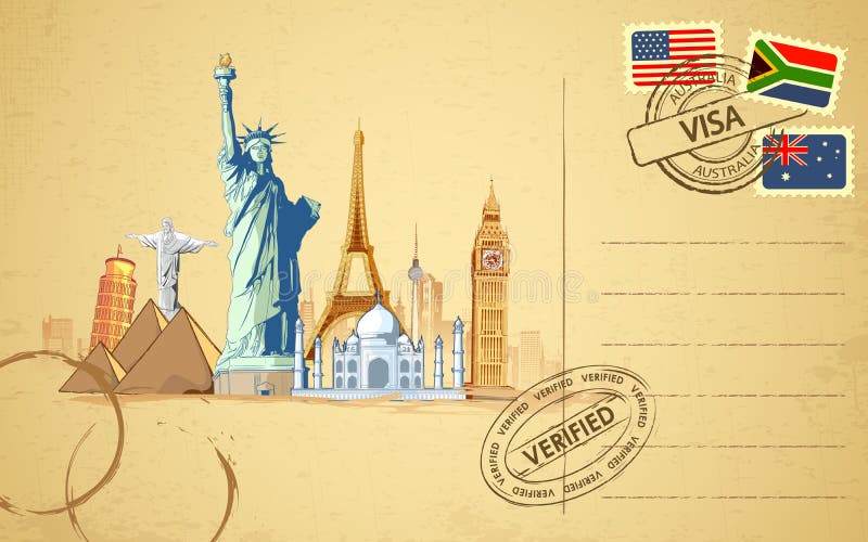 Travel Postcard stock vector. Illustration of graphic - 25648422