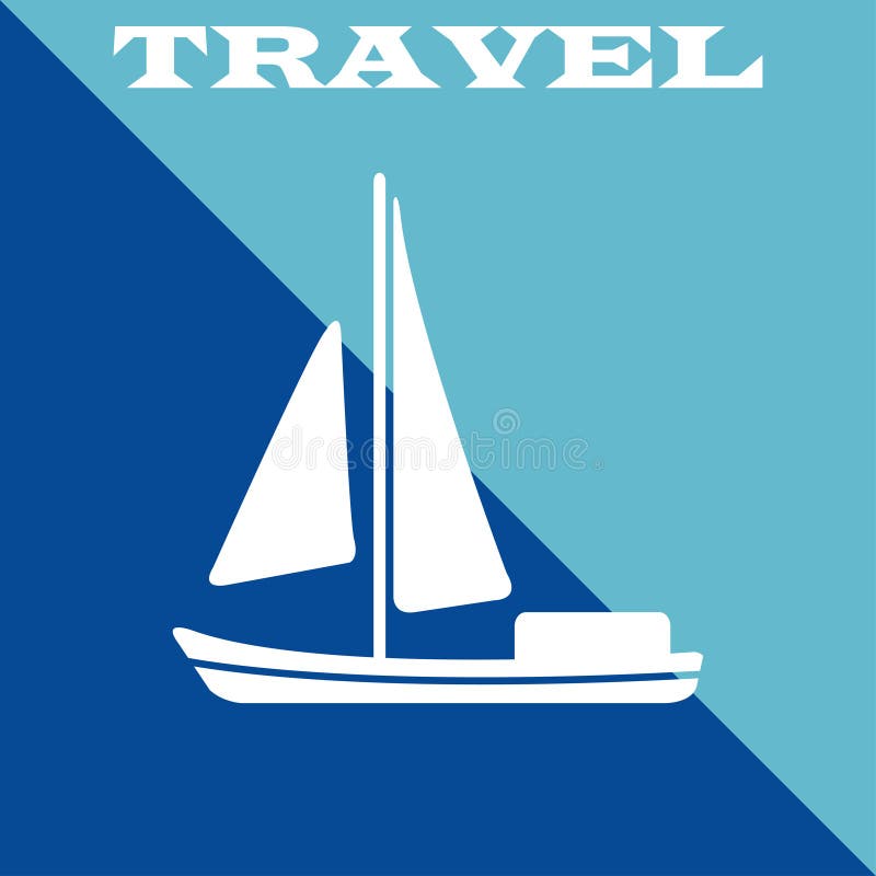 Travel poster. Boat icon stock illustration. Illustration of card ...