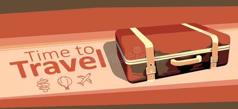 Travel Poster with Suitcase Vector Illustration. Stock Vector ...